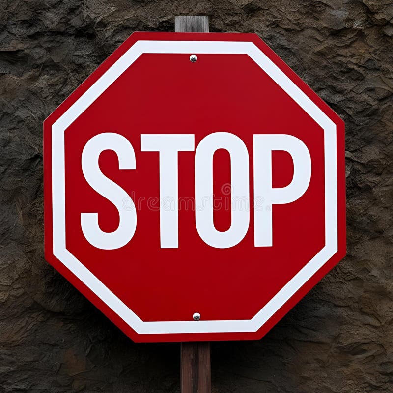 Stop Sign on the Road Sidewalk Banner Stock Illustration - Illustration ...
