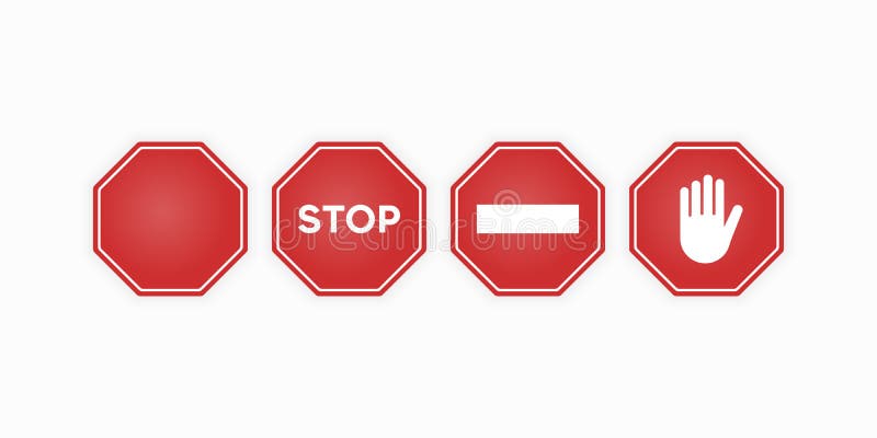 Stop Sign, Set. Infographic Element Stock Illustration - Illustration ...
