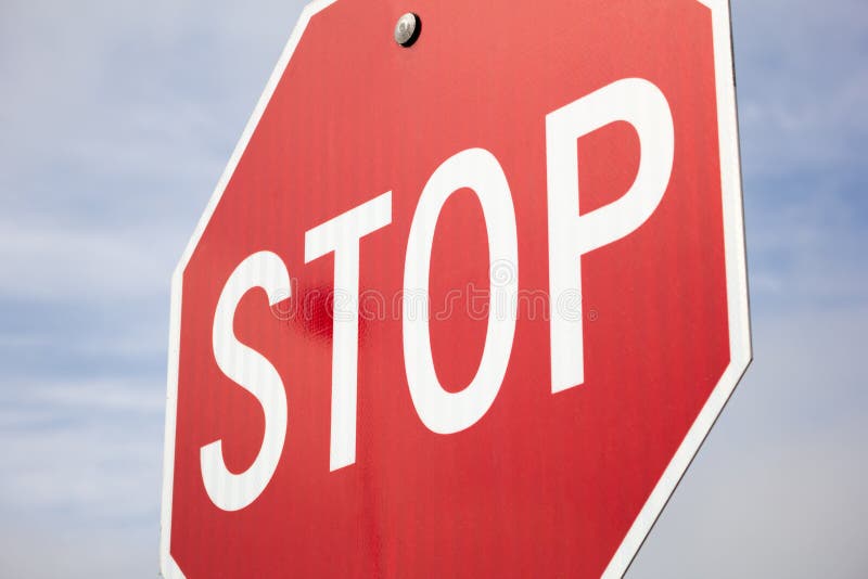 Interesting Angle Stop Sign Stock Photo - Image of angle, asphalt ...