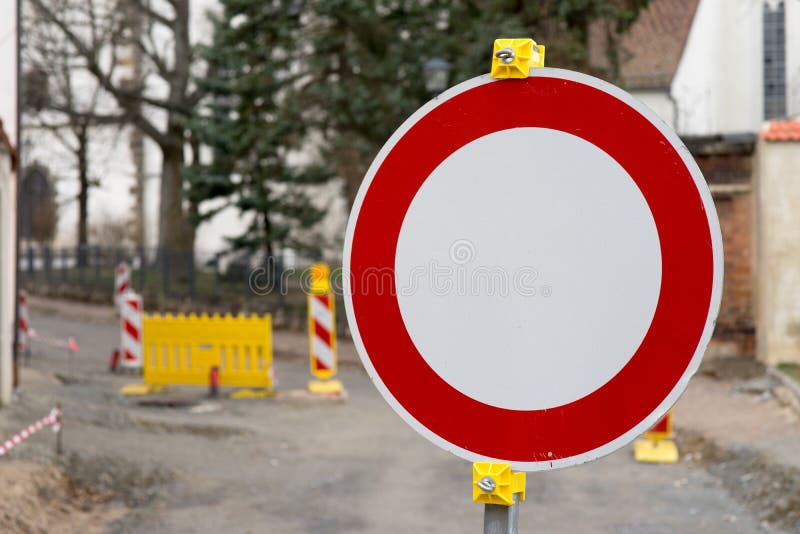Stop sign stock image. Image of blocked, construction - 98642253