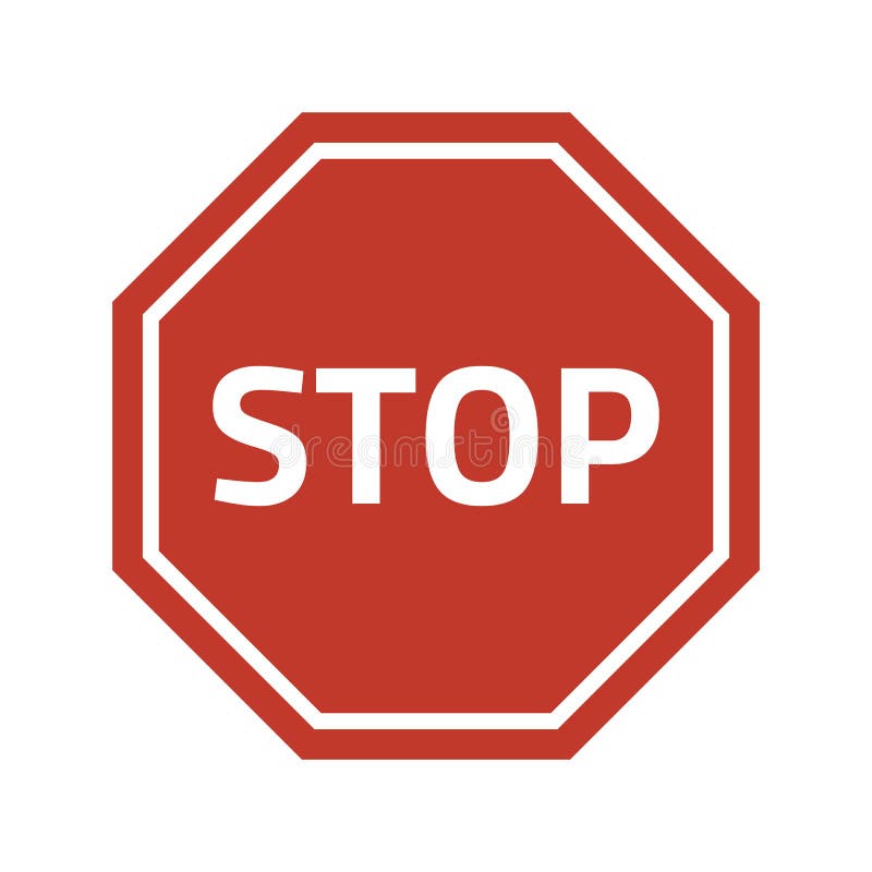 Stop Sign On White Background. Stock Illustration - Illustration of ...