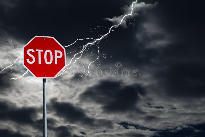 Stop Sign with Blue Sky Background and Copy Space Stock Photo - Image ...