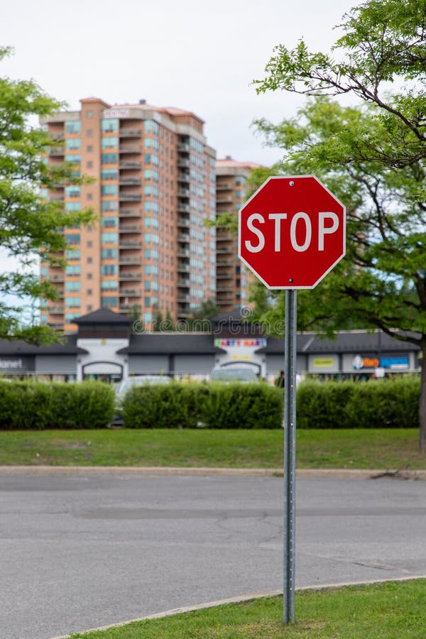 Stop Sign on the Street in Canada Stock Photo - Image of metal, town ...