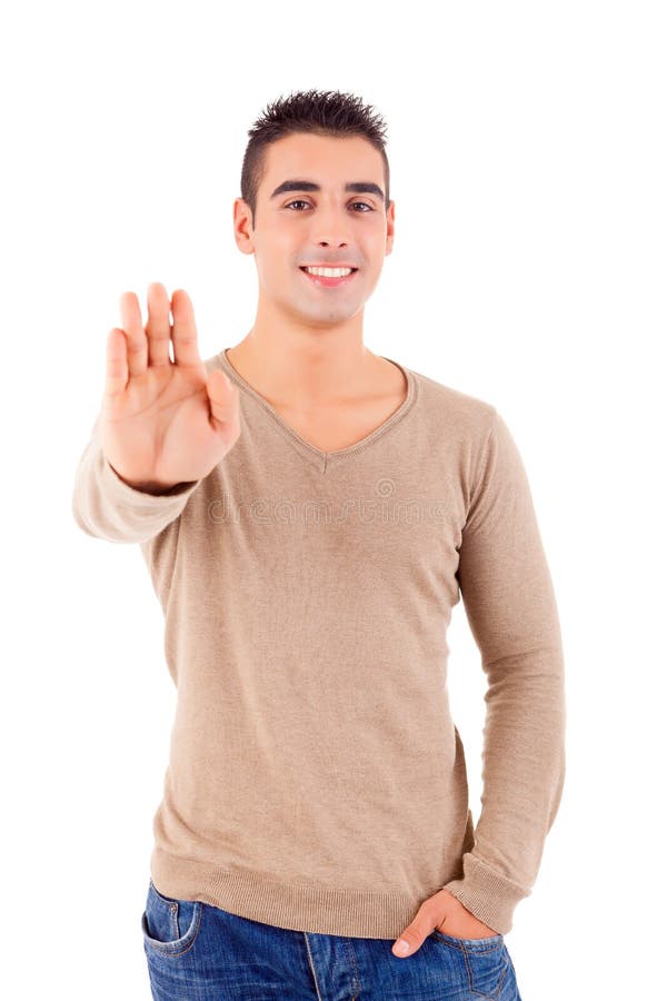 Stop Sign stock image. Image of halt, person, hand, elegant - 31311477