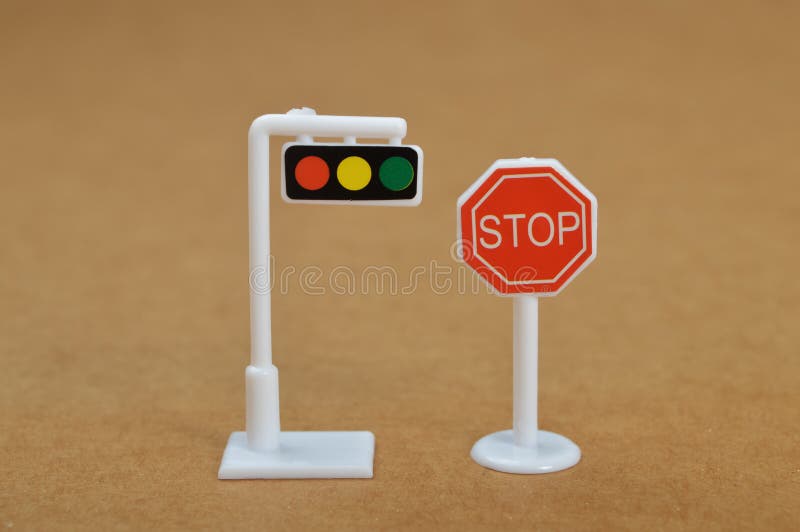 Stop Sign Symbol and Traffic Light. Road Traffic Control Stock Photo ...