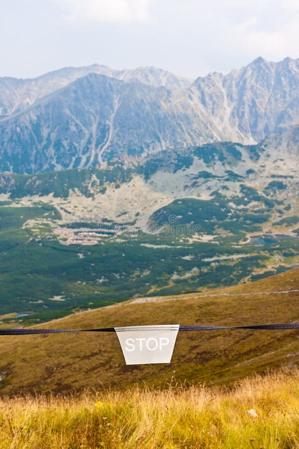 Stop Sign in Tatra Mountains Stock Photo - Image of steep, national ...