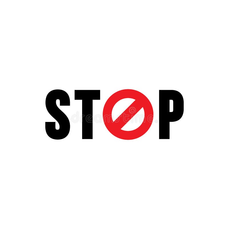 STOP Sign Text Design Vector Stock Vector - Illustration of graphic ...