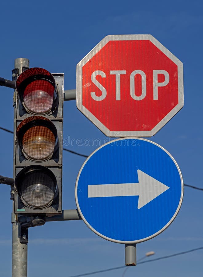 Stop Sign Traffic Light stock photo. Image of europe - 376825804