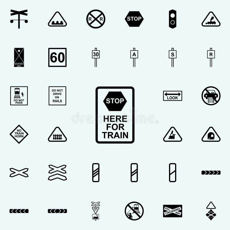 Train Stop Sign Stock Illustrations – 2,870 Train Stop Sign Stock ...
