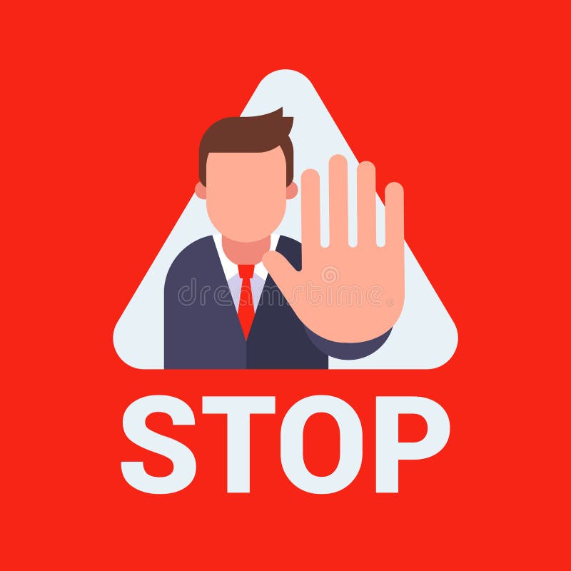 Stop Sign in a Triangle. Protected Area. Restricted Area Pointer Stock ...