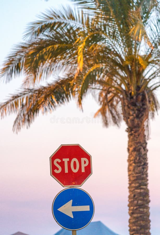 Stop Sign on a Tropical Beach Stock Image - Image of city, sunset: 87992699