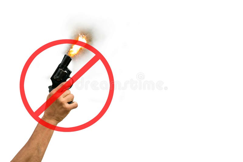 Stop Sign for Using Weapons Stock Photo - Image of prohibition ...