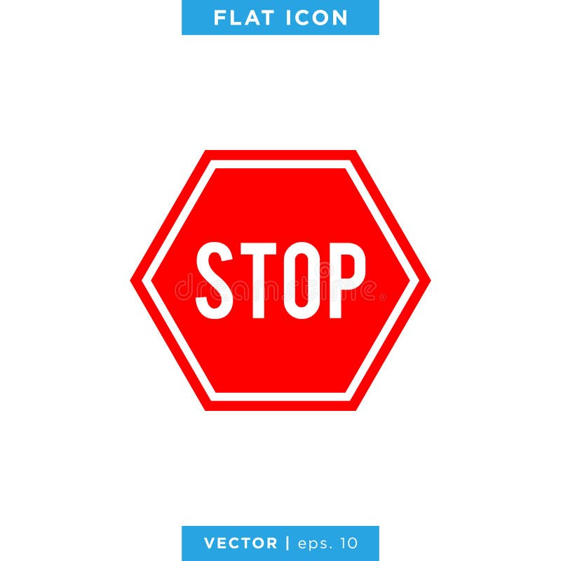 Stop Sign Vector Design Template. Stock Vector - Illustration of icon ...