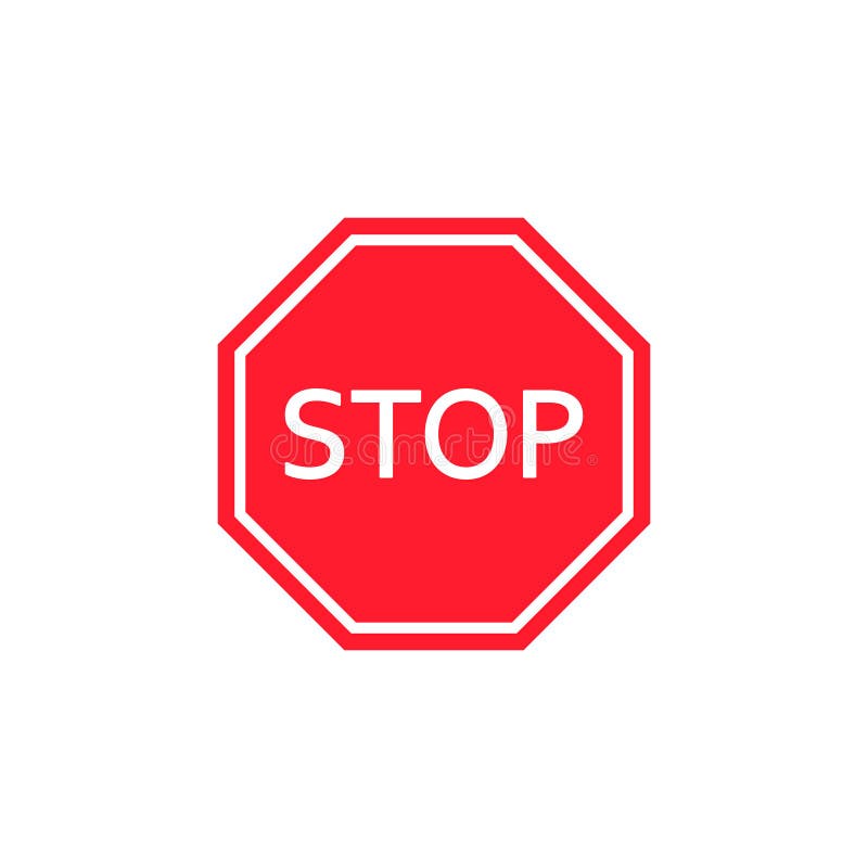 Stop Sign, Vector Isolated Flat Design Illustration Stock Vector ...