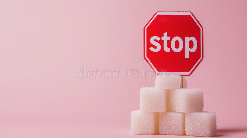 Stop Sign Warning Against Dangers of Excess Sugar Consumption Stock ...