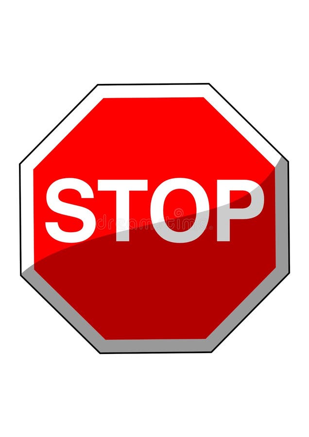 Stop sign on white stock illustration. Illustration of white - 10378064
