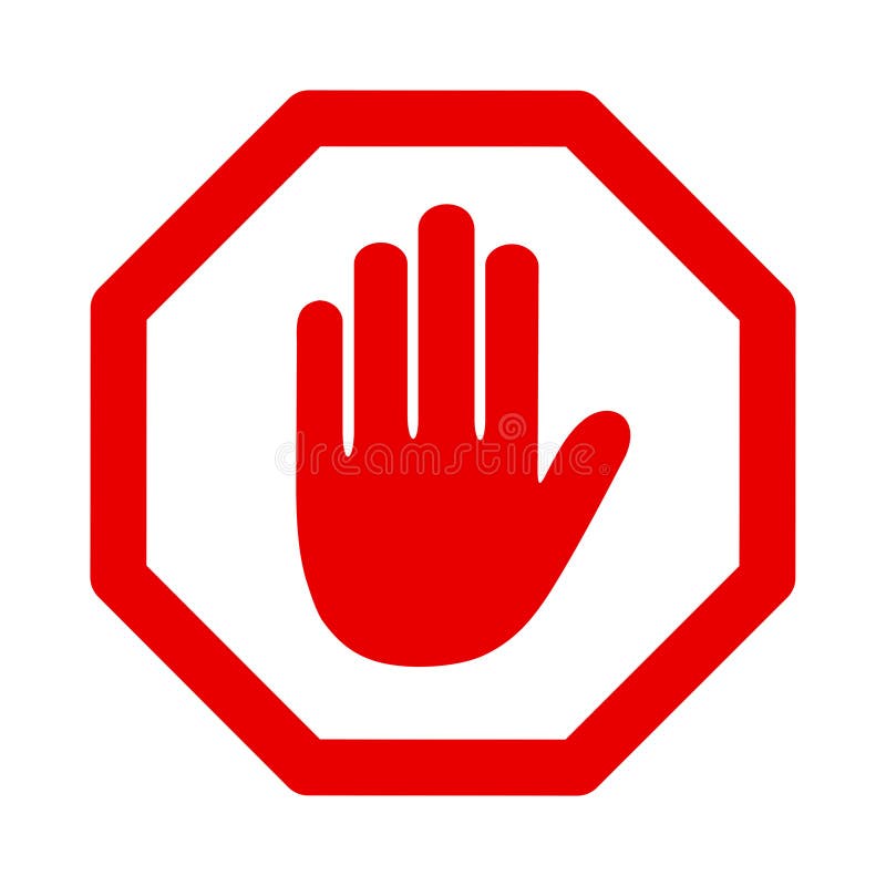 Stop sign stock vector. Illustration of hand, restrict - 305535680