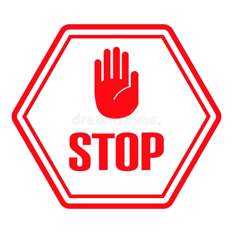 Stop Sign, White Color Hand on Red City Road Sign Stock Vector ... Stop Sign, White Color Hand on Red City Road Sign Stock Vector ...