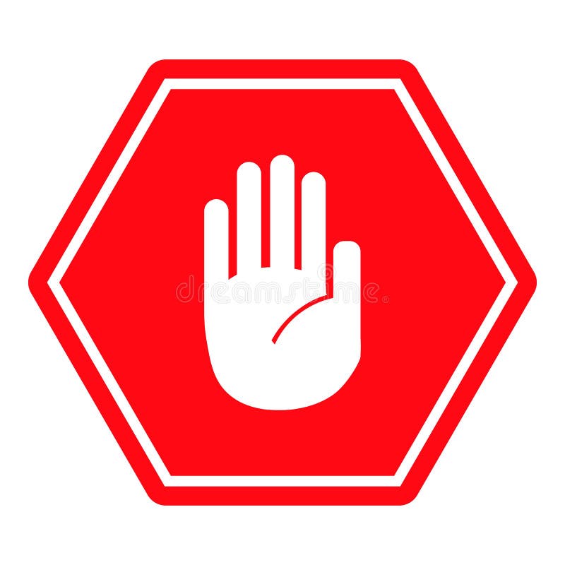 Stop Sign, White Color Hand on Red City Road Sign Stock Vector ... Stop Sign, White Color Hand on Red City Road Sign Stock Vector ...