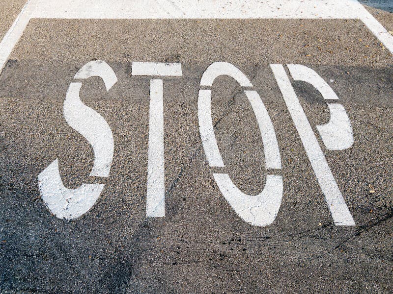 Stop sign white painted stock photo. Image of paint - 347229862