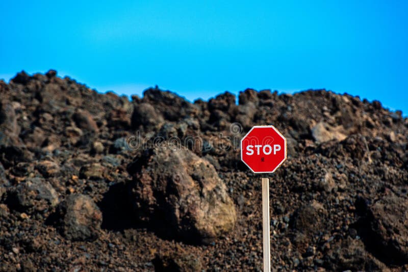 Stop Sign in the Wilderness Rocky Mountain Stock Photo - Image of ...
