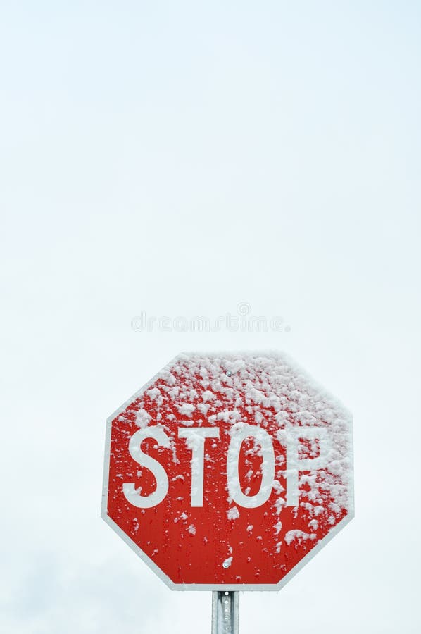 Stop sign in the winter stock photo. Image of transportation - 17542206