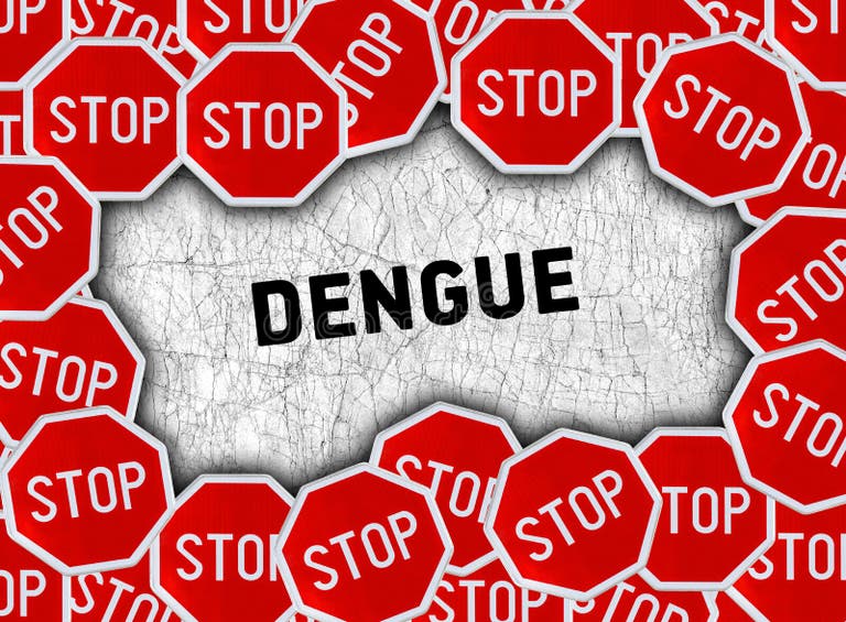 Stop sign and word dengue stock illustration. Illustration of parasite ...