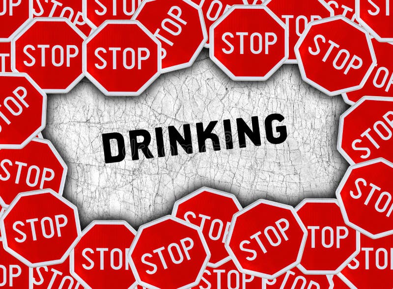 Stop Sign and Word Drinking Stock Illustration - Illustration of ...