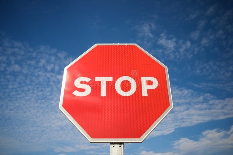 Stop signal close up stock photo. Image of isolated - 197848288