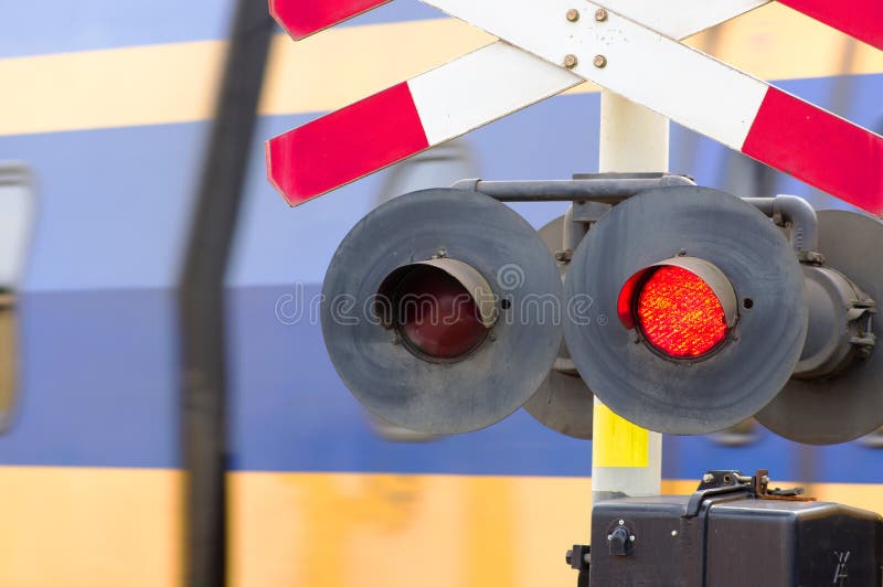 Stop Signal at a Level Crossing Stock Image - Image of close, crossroad ...