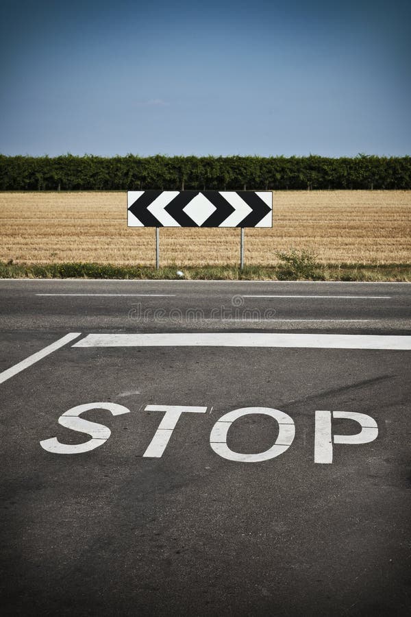 Stop Signal Near the Crossroad Stock Image - Image of right, travel ...