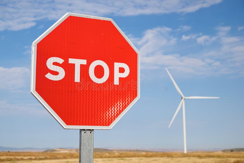 Stop signal and windmill stock image. Image of outdoors - 197848275