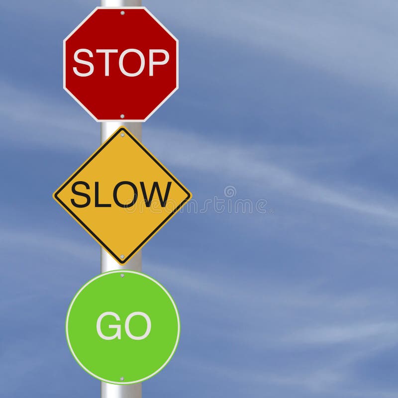 Stop Slow Go stock photo. Image of signal, circular, halt - 29917520
