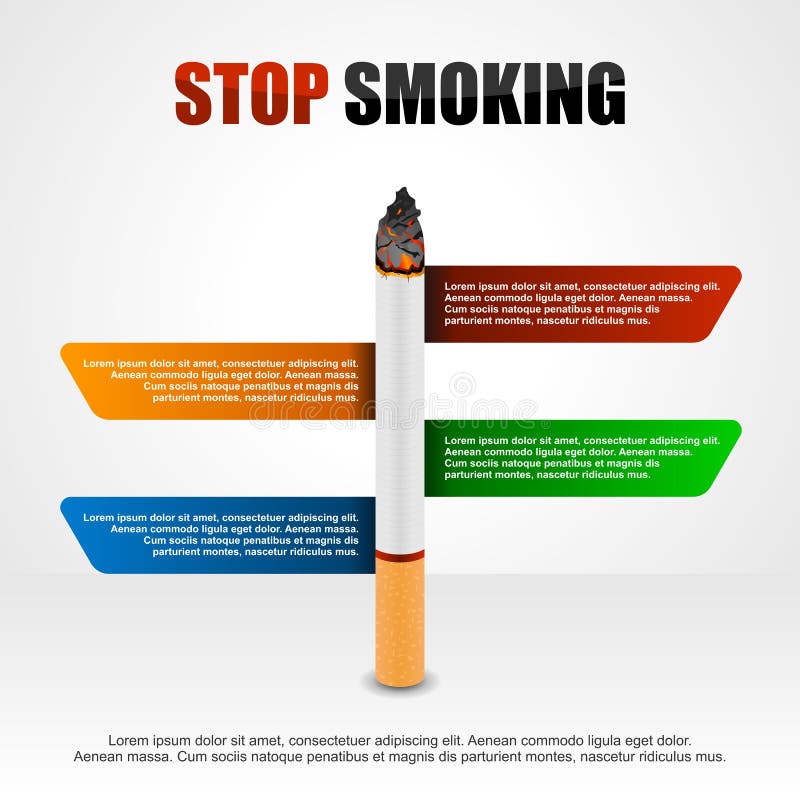 Stop Smoking Cigarettes Infographic . Stock Illustration - Illustration ...