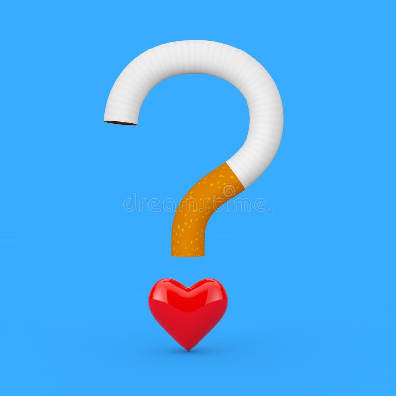Stop Smoking Concept. Cigarette Bent in Form of Question Mark with Red ...