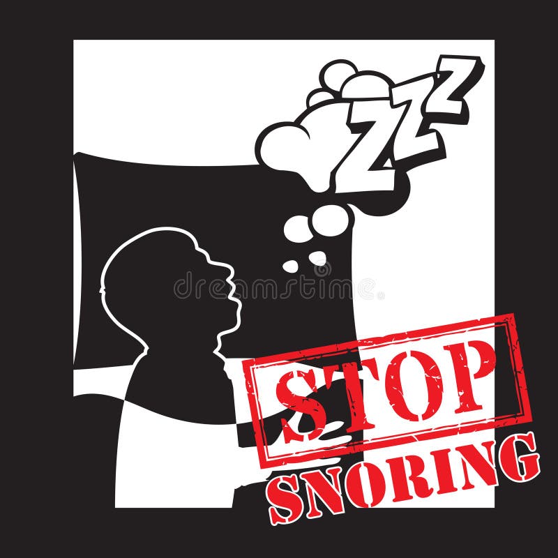 Stop Snoring stamp stock vector. Illustration of rest - 275684276