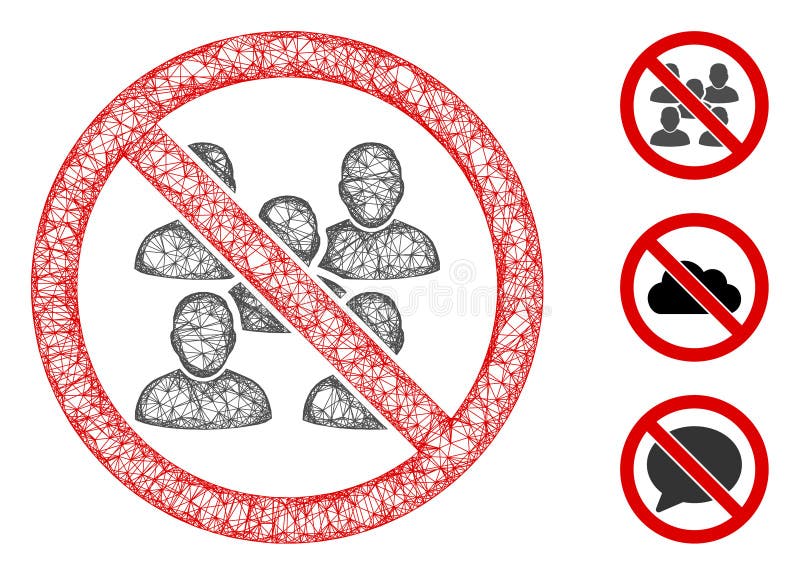 Stop Social Group Polygonal Web Vector Mesh Illustration Stock Vector ...