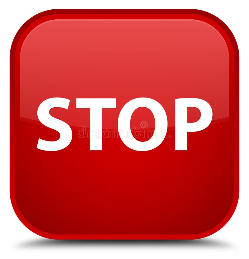 Stop red square button stock illustration. Illustration of close ...