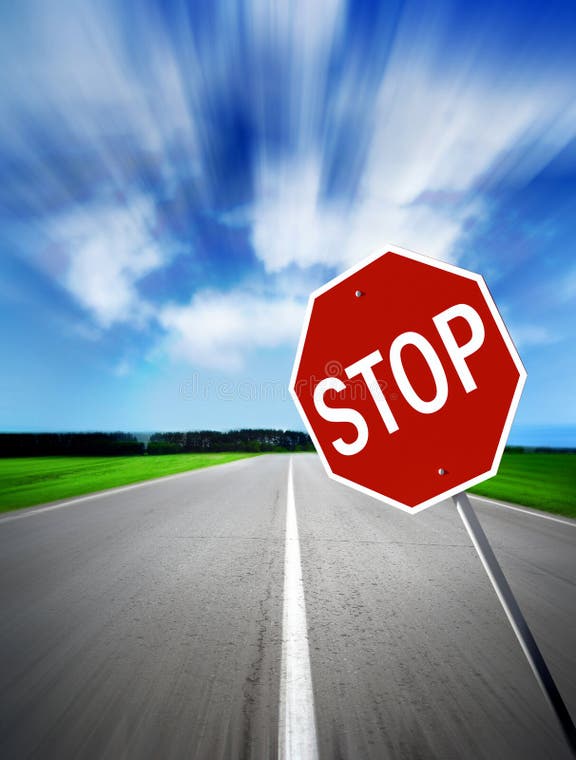 Stop on speed road stock photo. Image of fast, road, scenery - 8073934