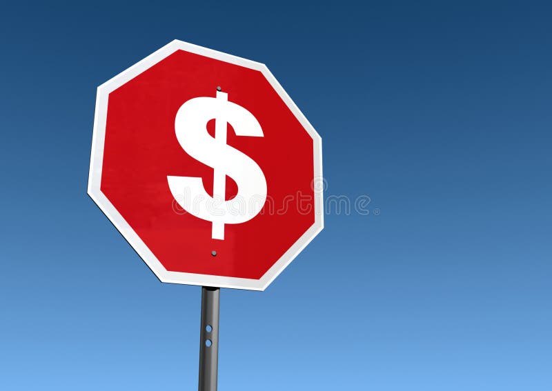 Stop spending sign stock illustration. Illustration of finance - 12930447