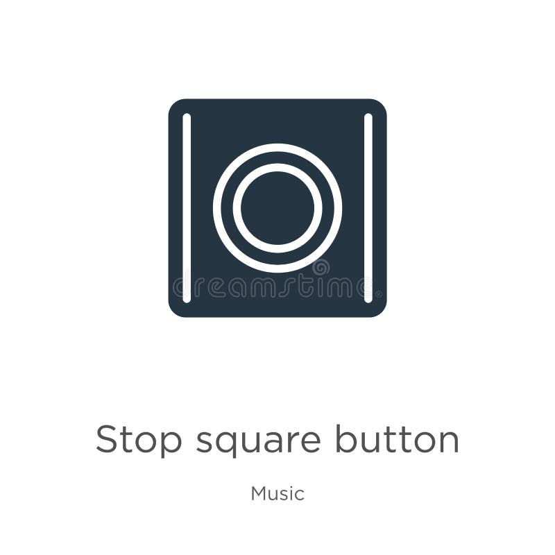 Stop Square Button Icon Vector Sign and Symbol Isolated on White ...