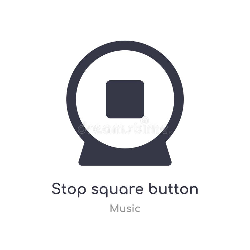 Stop Square Button Icon in Trendy Design Style. Stop Square Button Icon ...