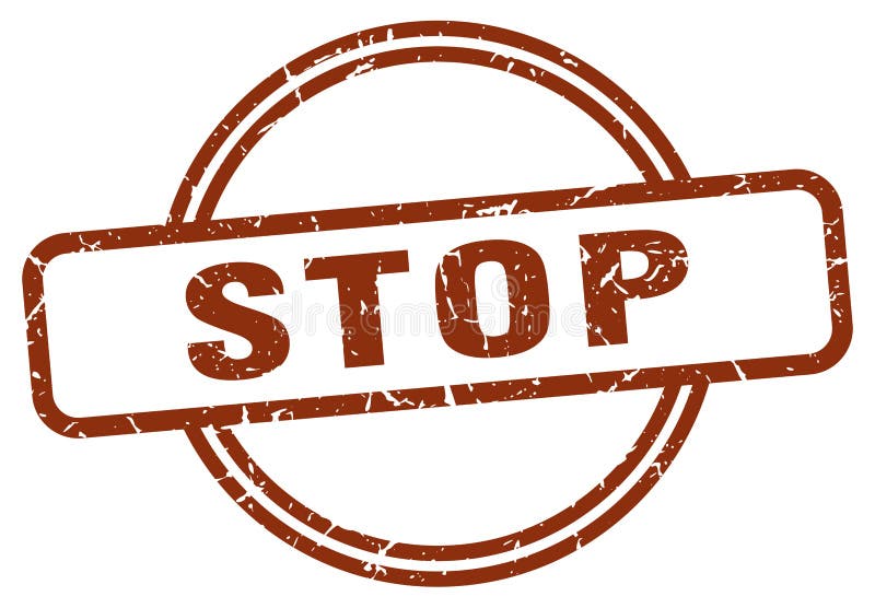 Stop Red Grunge Round Vintage Stamp Stock Vector - Illustration of ...
