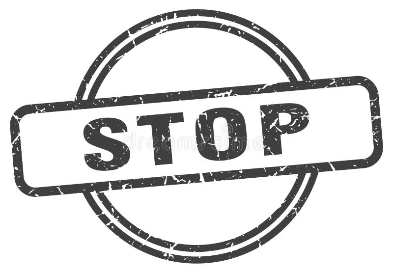 Stop Red Grunge Round Vintage Stamp Stock Vector - Illustration of ...