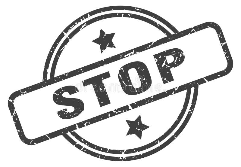Stop Red Grunge Round Vintage Stamp Stock Vector - Illustration of ...