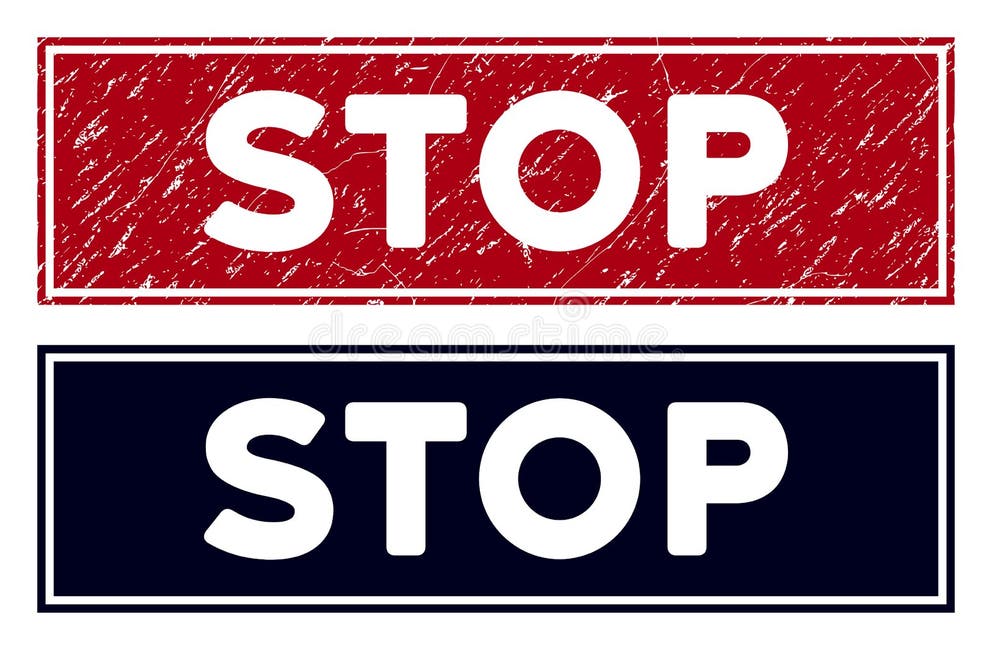 Distress Stop Rectangle Stamp Stock Illustration - Illustration of ...