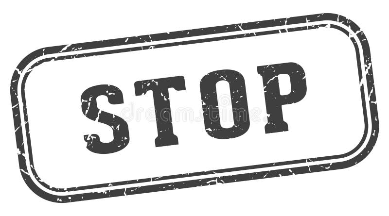 Red Rectangular Stop Sign on White Stock Vector - Illustration of ...