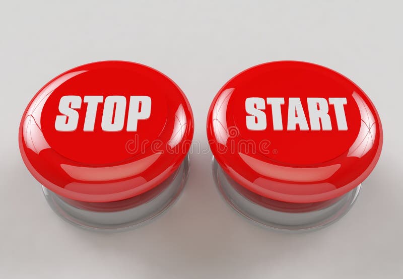 Go, stop and start buttons stock illustration. Illustration of metal ...