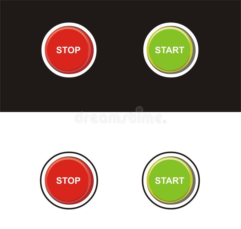 Stop start button stock vector. Illustration of switch - 8256616