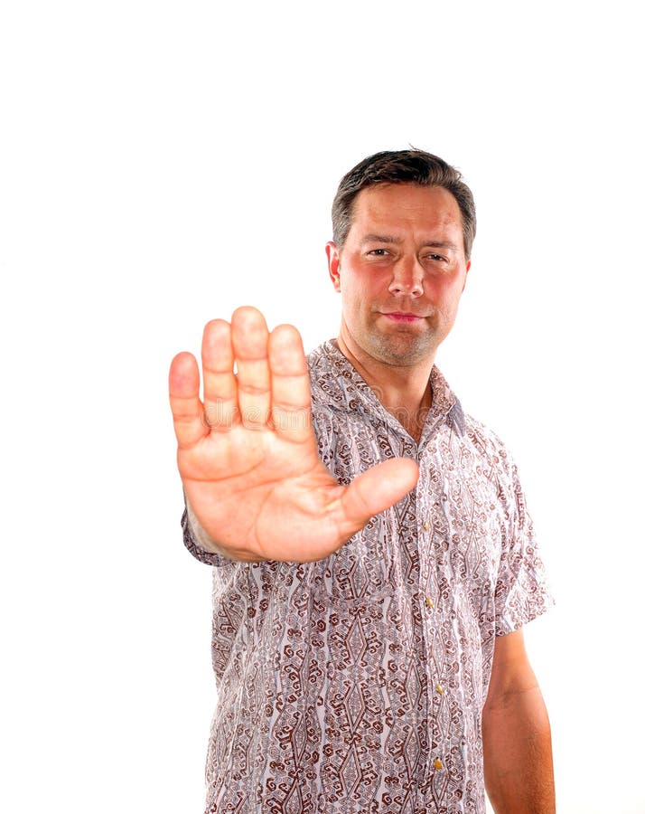 Man making a stop gesture stock photo. Image of european - 5903928
